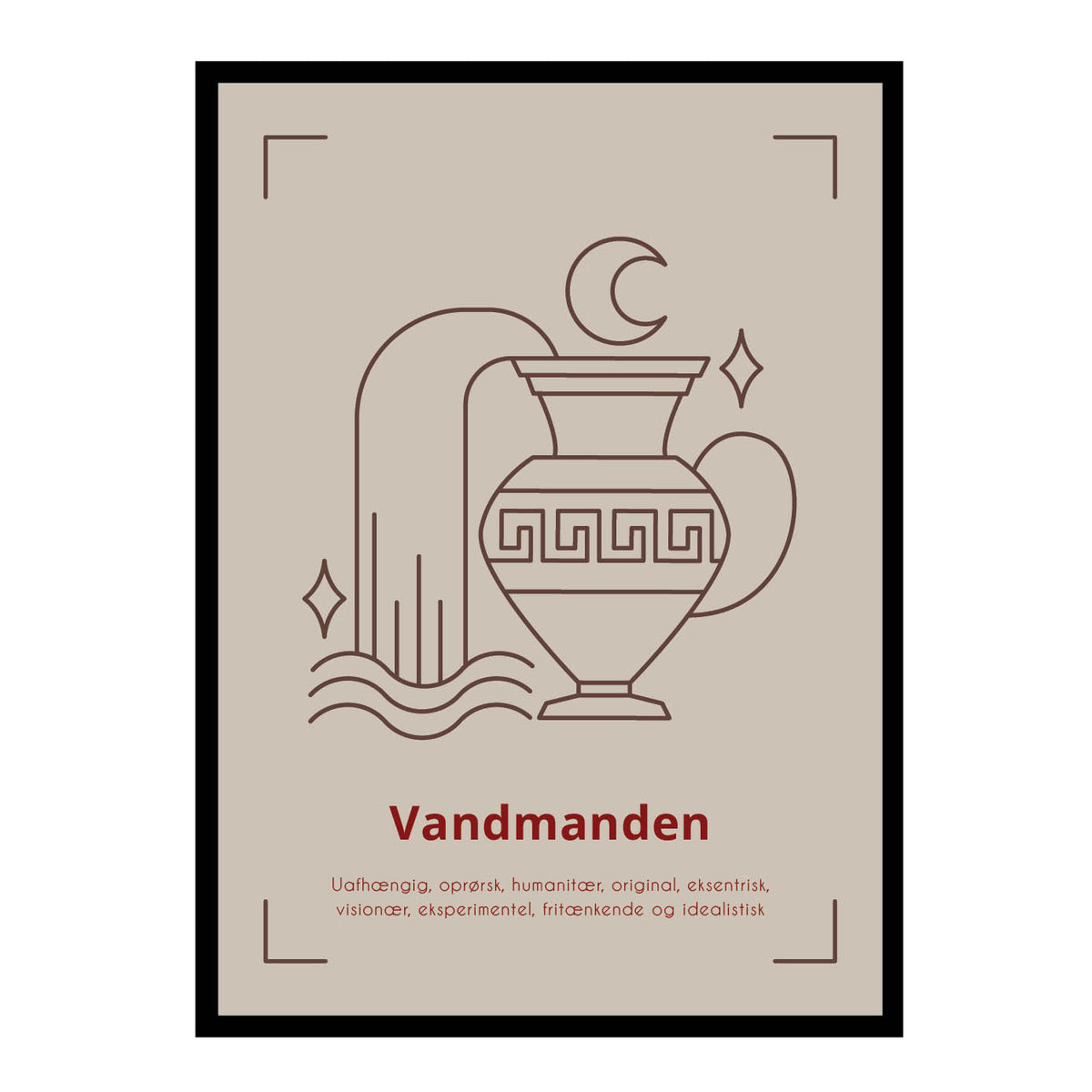 Vandmanden Stjernetegn Plakat – Homedec.dk