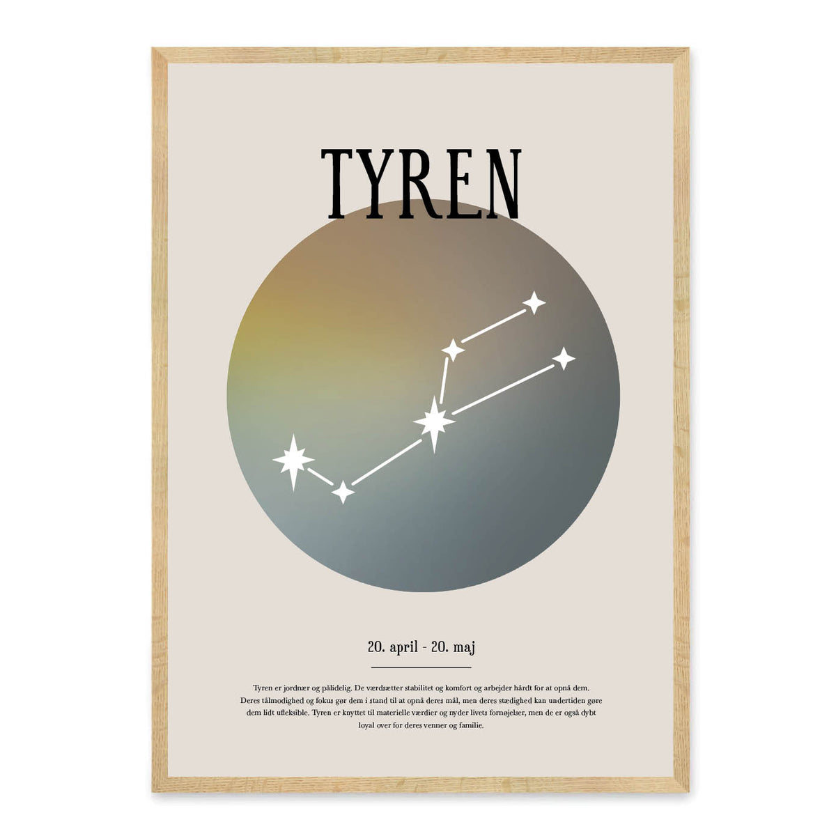 Tyren Stjernetegn Plakat – Homedec.dk