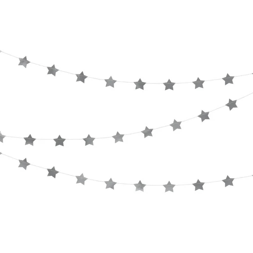 Sølvstjerner på snor - Banner – Homedec.dk