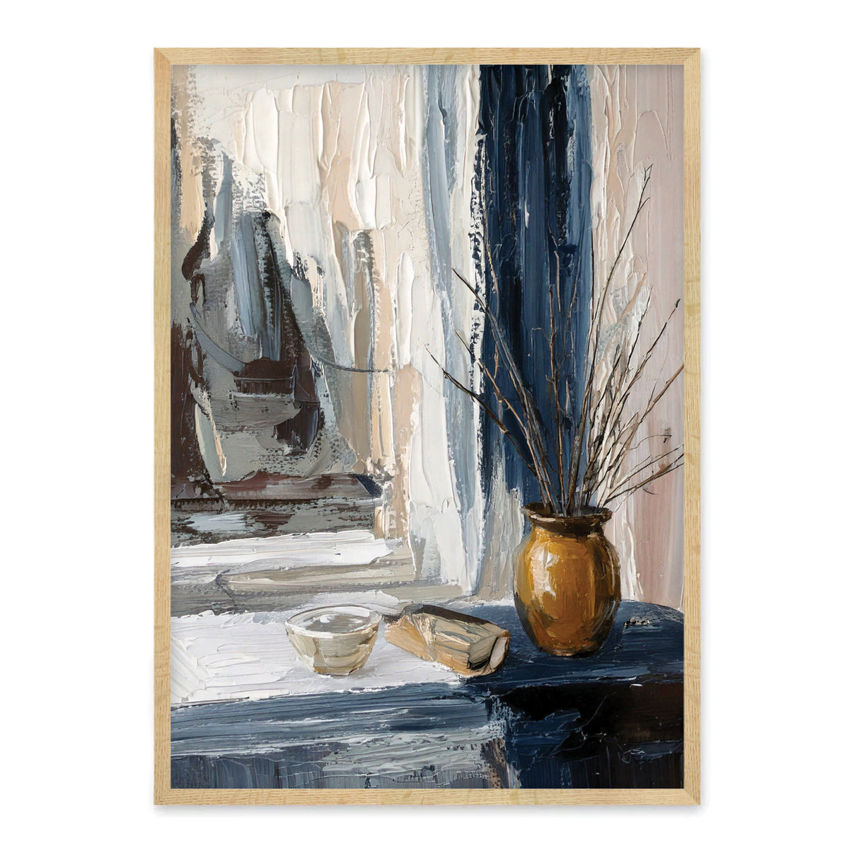 Plakat med vase – Nordisk kunst – Abstrakt badeværelsesdekoration ...