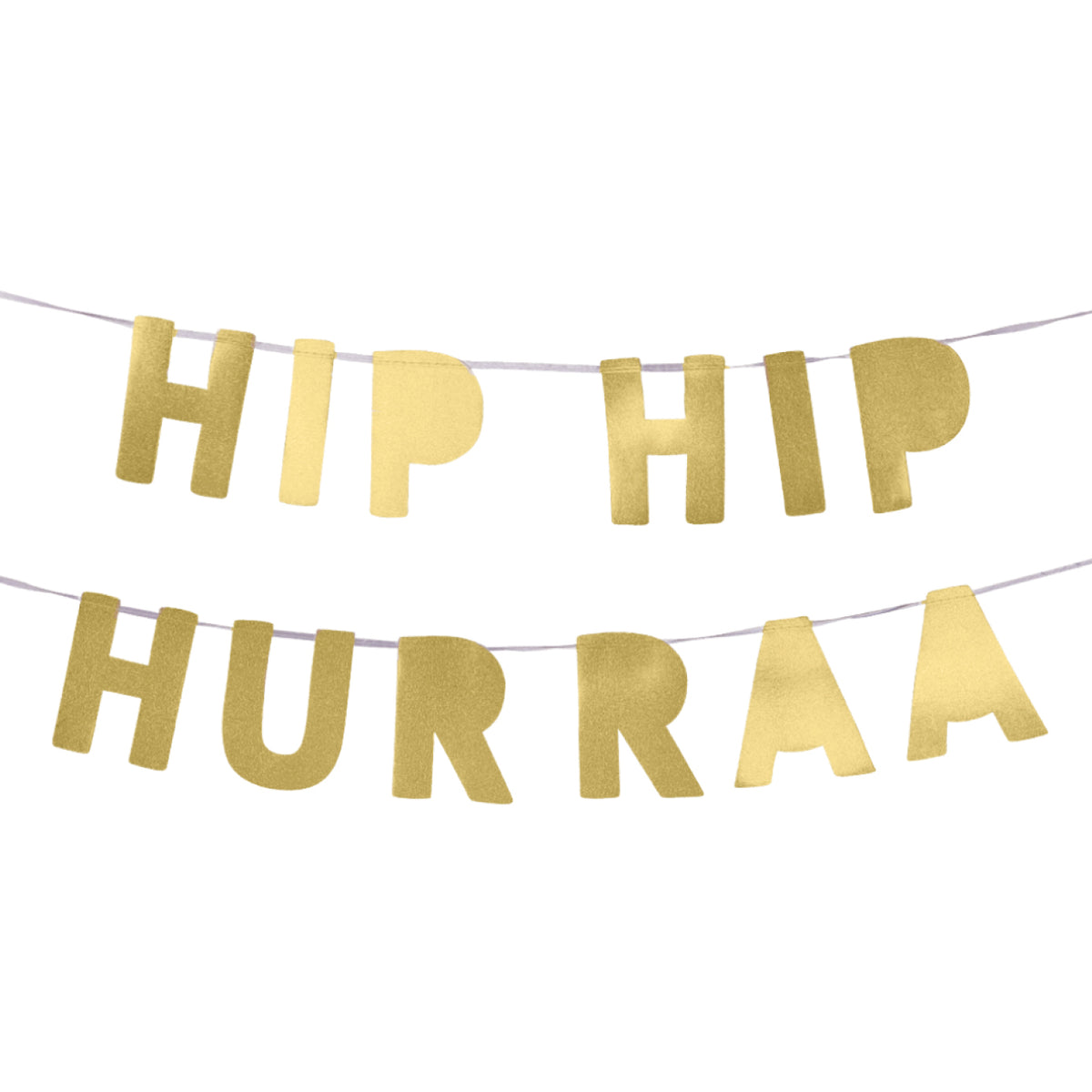 Hip Hip Hurraa banner i guld 3 m | Glitter festbanner til fødselsdag ...