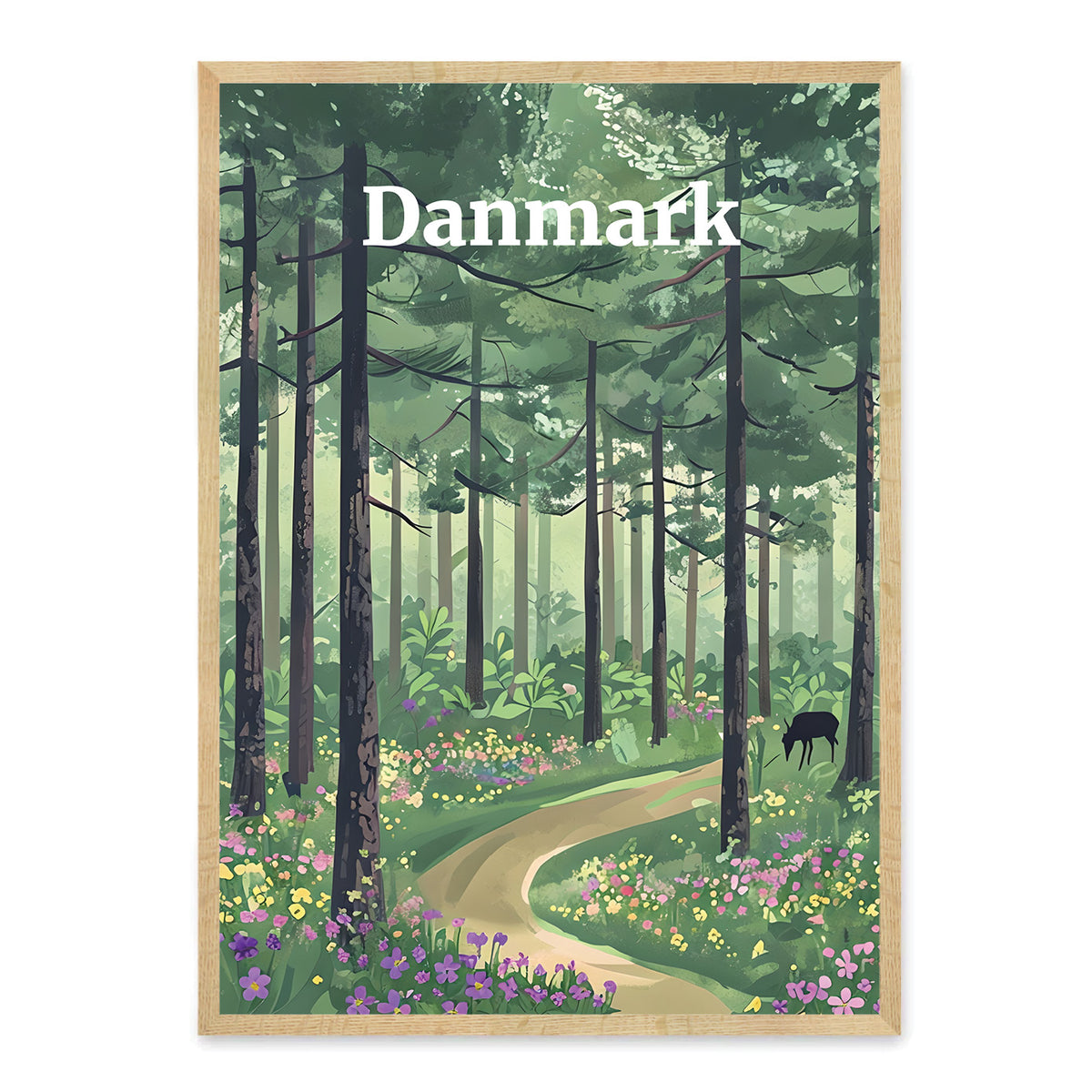 Plakat med sti gennem skov – Natur & blomster – Homedec.dk