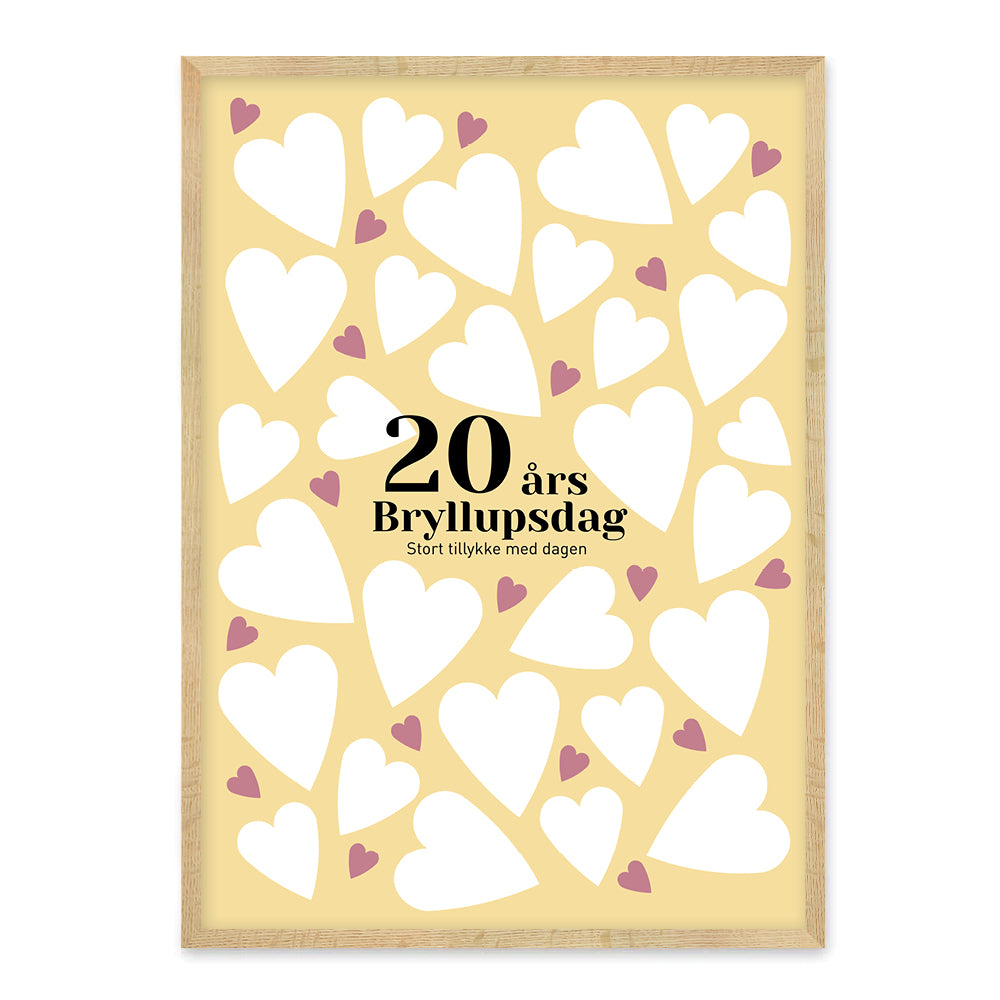 20 Års Bryllupsdag Gæsteplakat | Homedec.dk