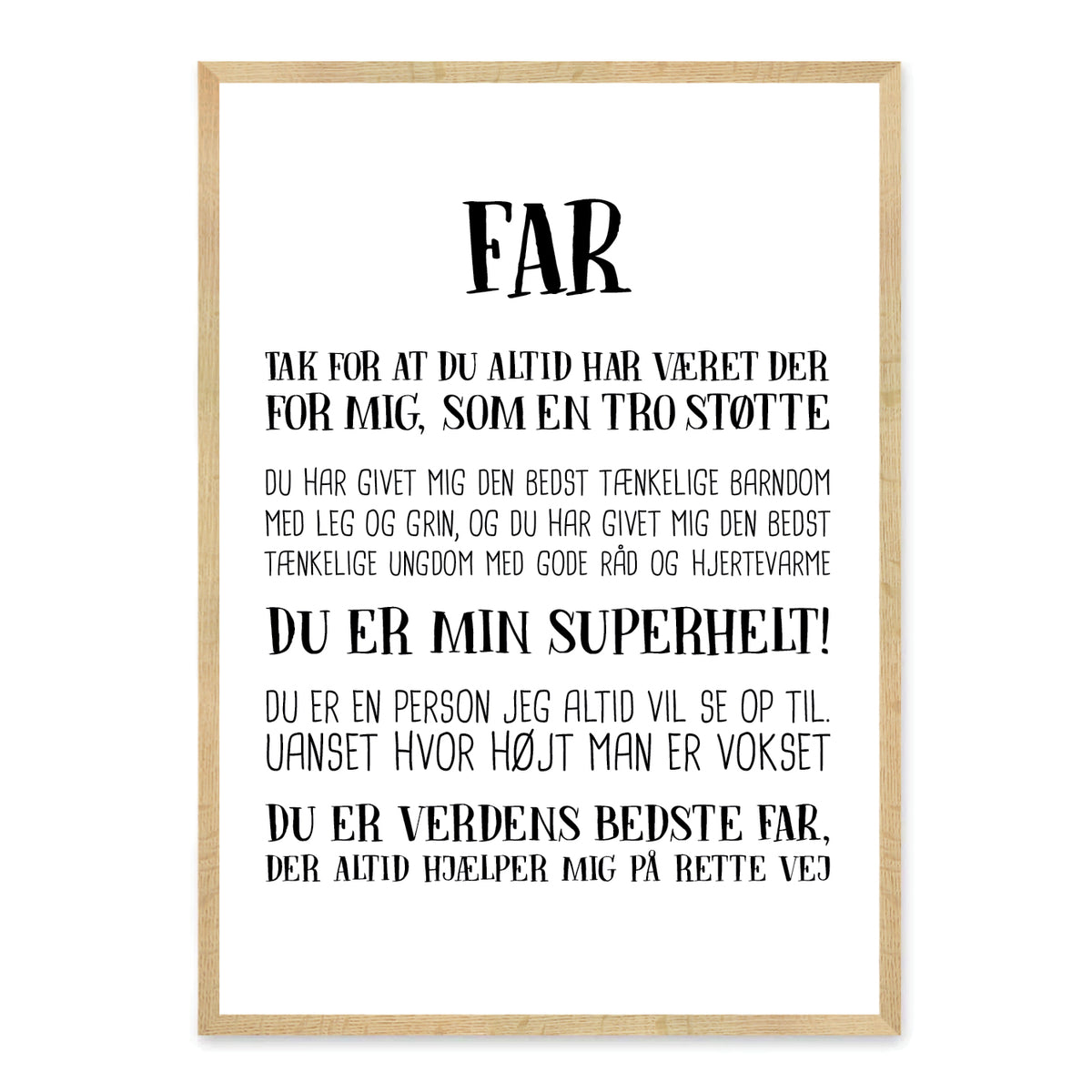 Far plakat - Perfekt gaveide til FARS DAG – Homedec.dk