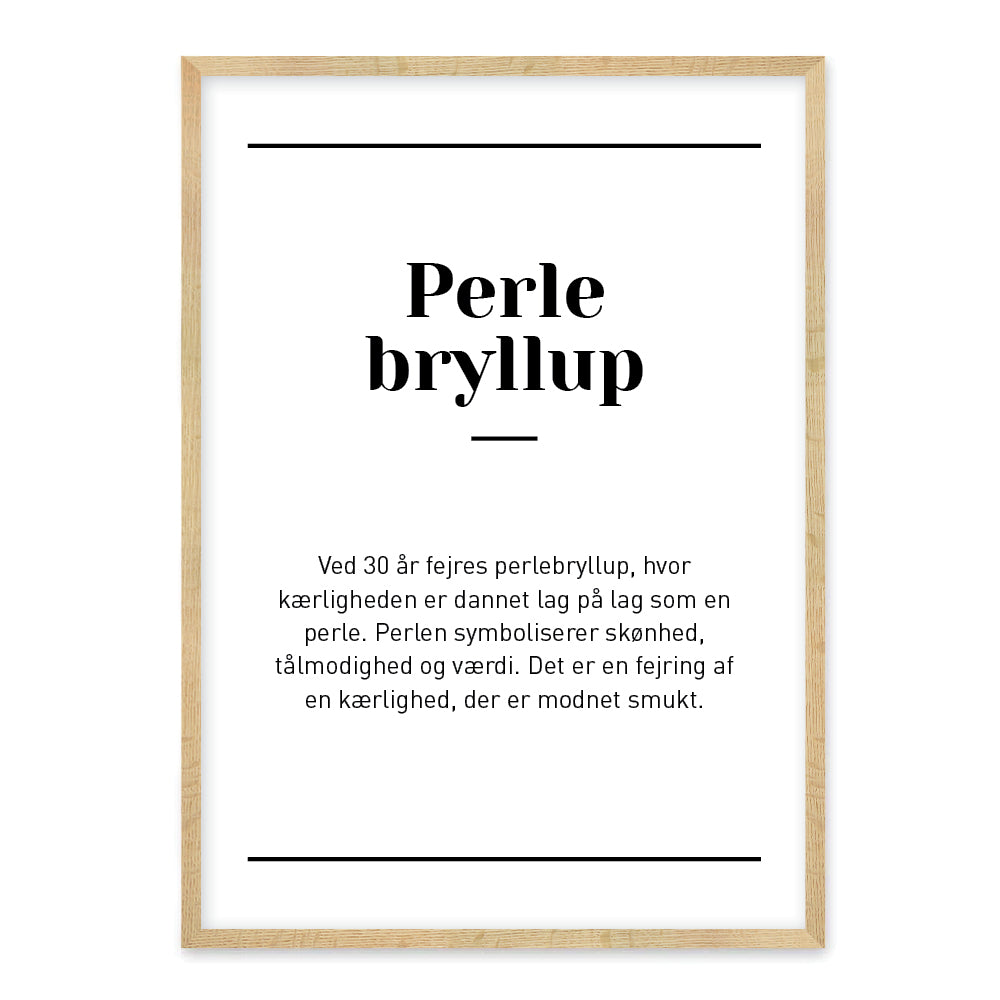 Perlebryllup plakat – 30 års bryllupsdag | Homedec – Homedec.dk