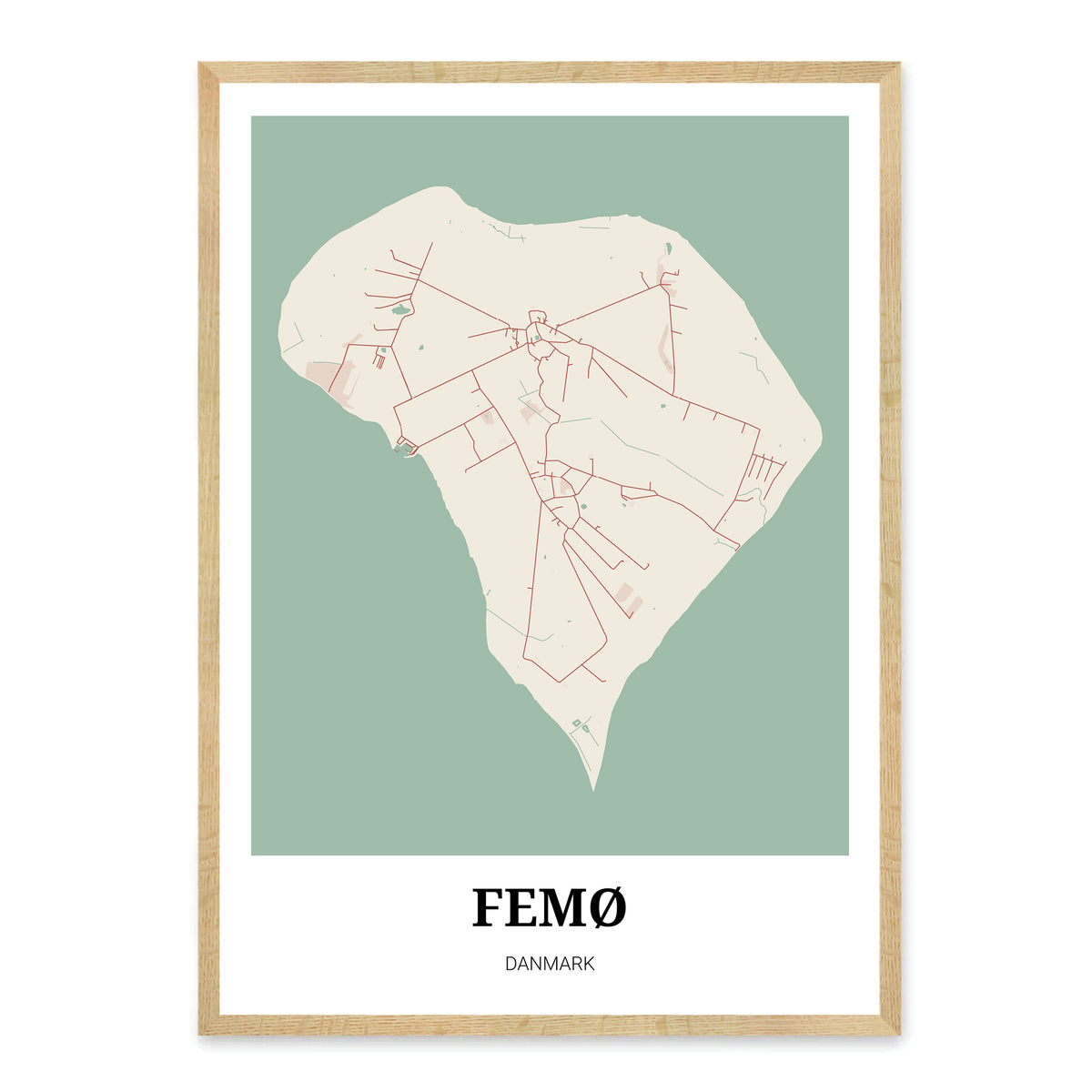Femø bykort plakat – Homedec.dk