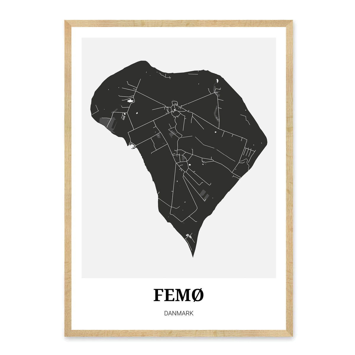 Femø bykort plakat – Homedec.dk