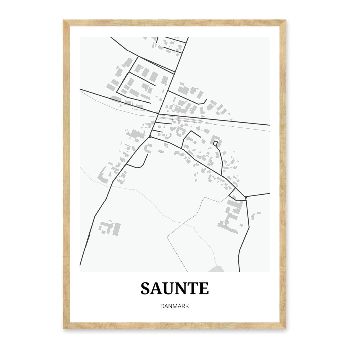 Saunte bykort plakat - En smuk byplakat med din by – Homedec.dk