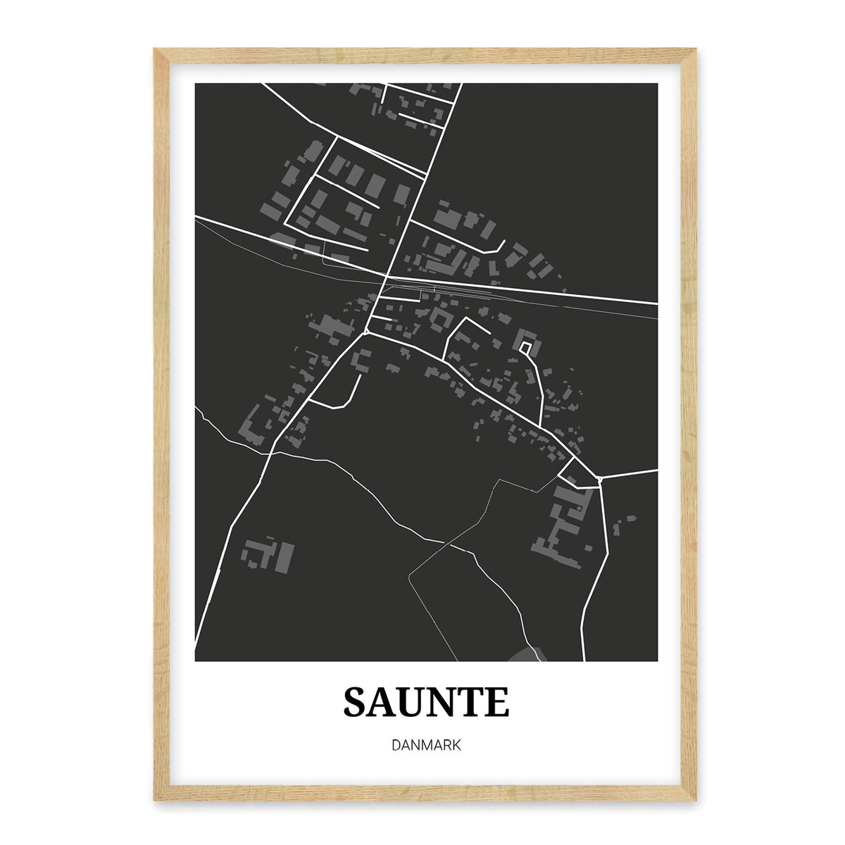 Saunte bykort plakat - En smuk byplakat med din by – Homedec.dk