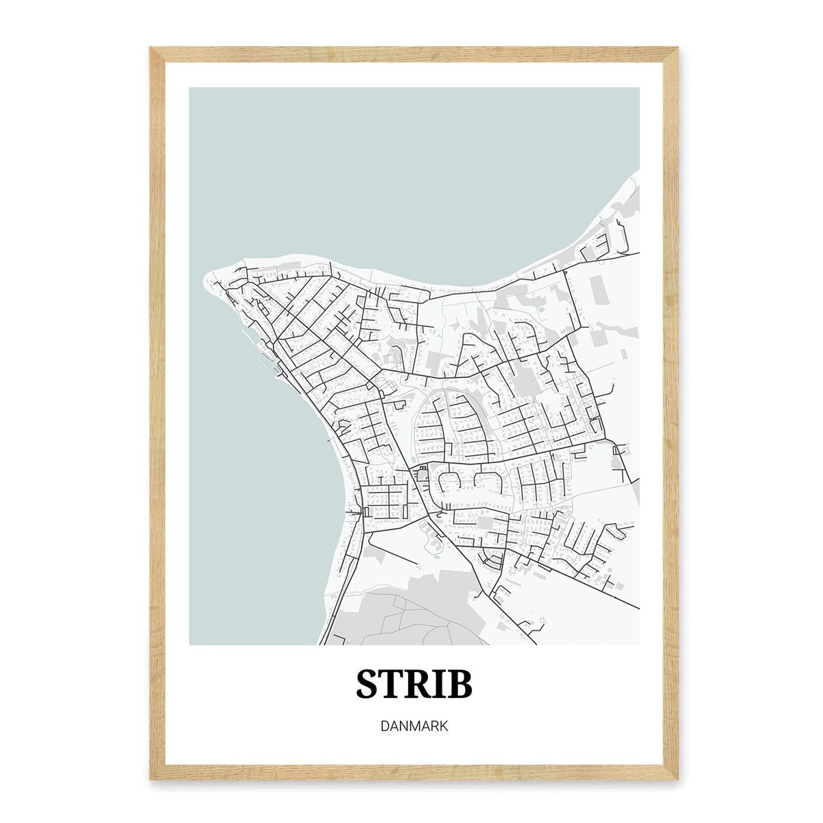 Strib bykort plakat - Smuk byplakat til dit hjem – Homedec.dk