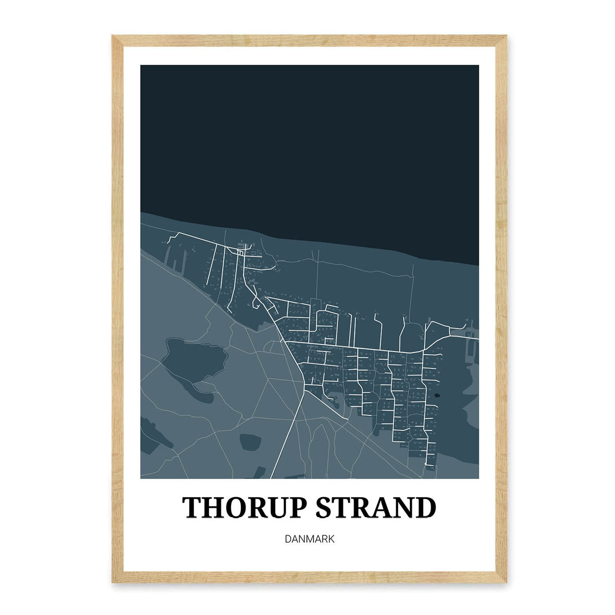 Thorup strand bykort plakat – Homedec.dk