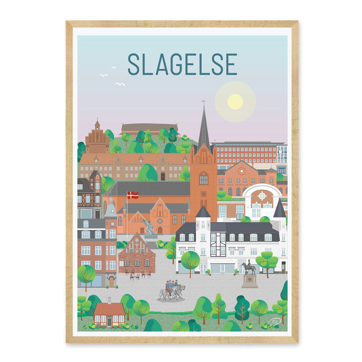 Slagelse plakat - illustration af Vilakula – Homedec.dk