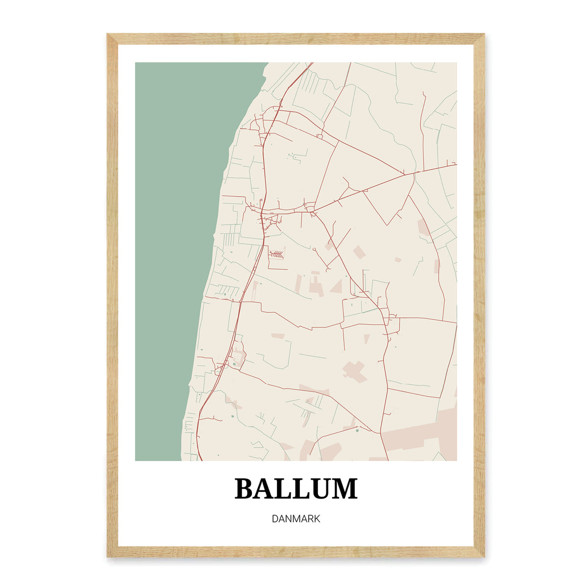 Ballum bykort plakat - Fås i flere farver – Homedec.dk