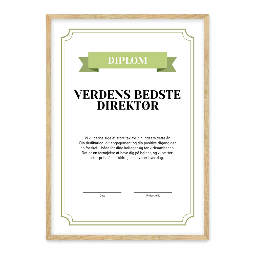 Direktør diplom plakat – Sjov og personlig gave | Homedec.dk