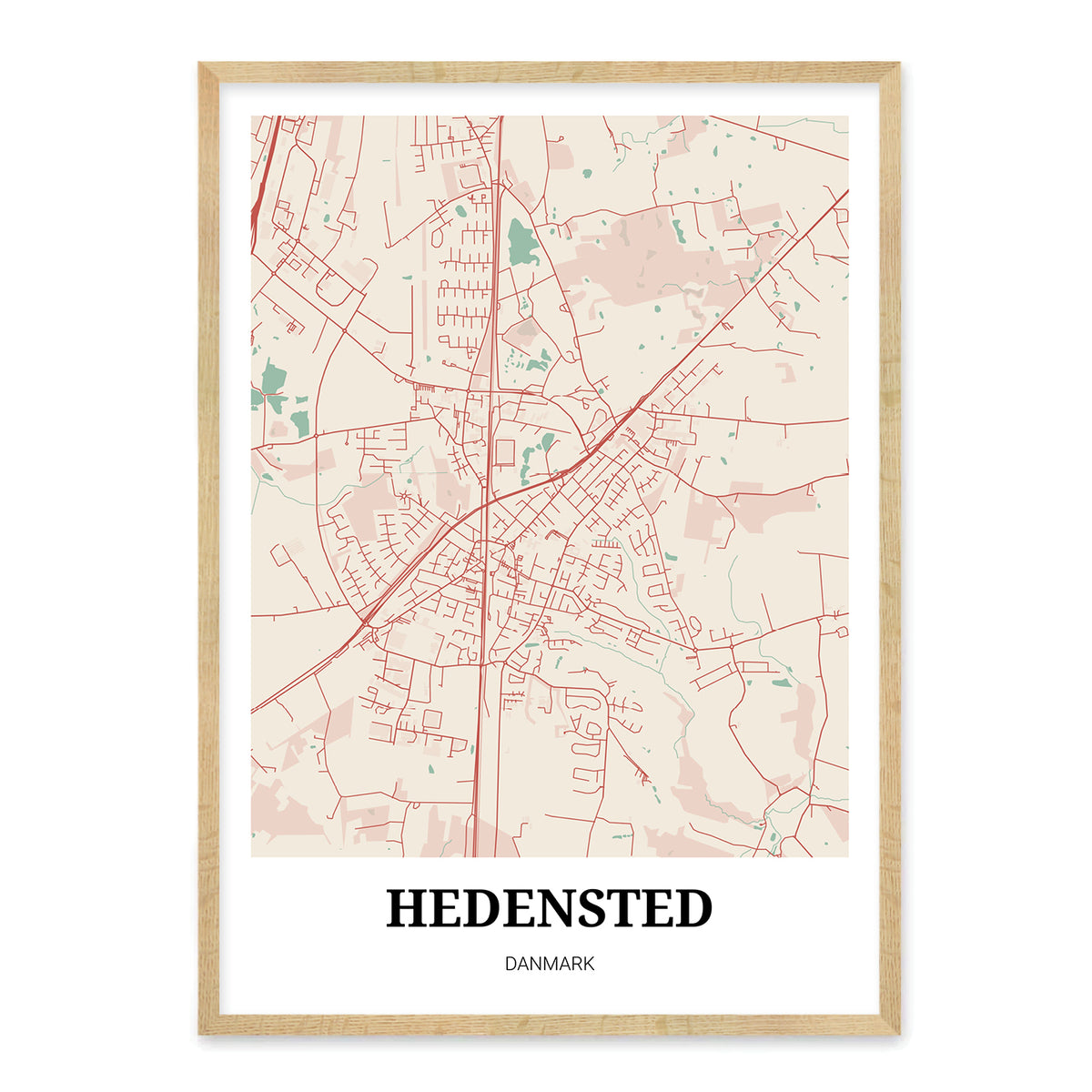 Hedensted bykort plakat – Homedec.dk