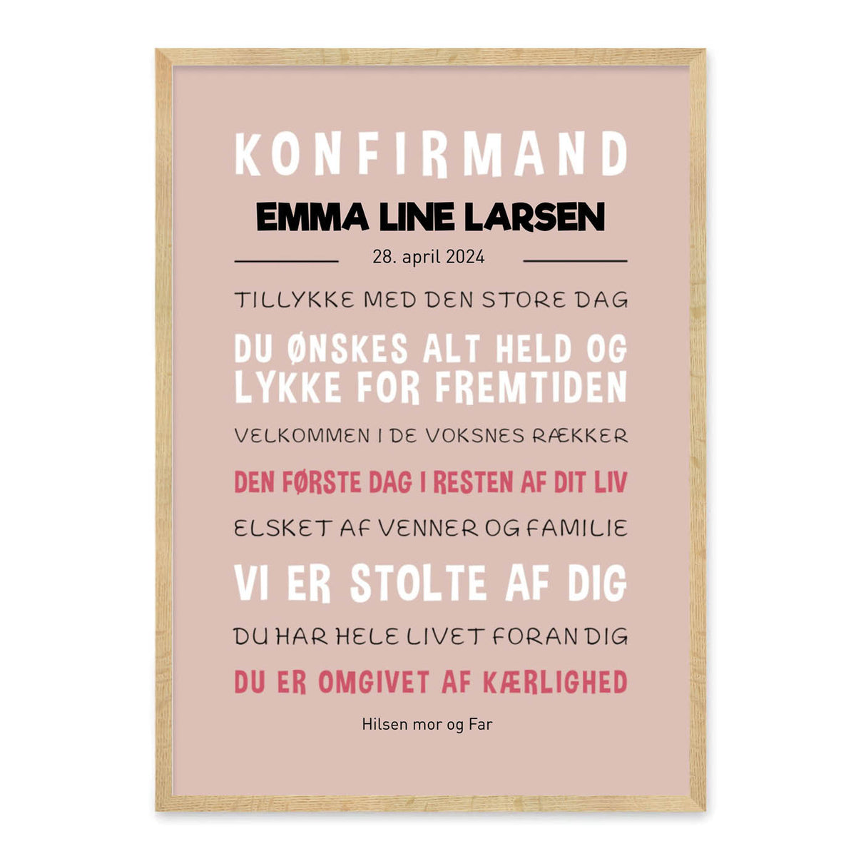 Konfirmand plakat - design selv plakat – Homedec.dk