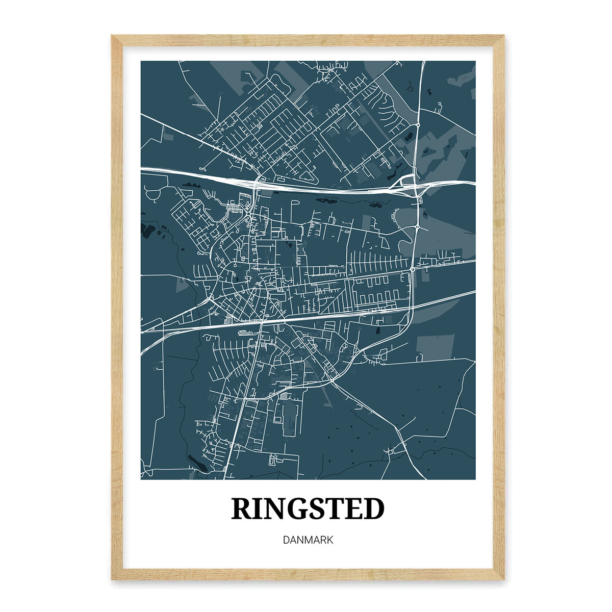 Ringsted bykort plakat – Homedec.dk
