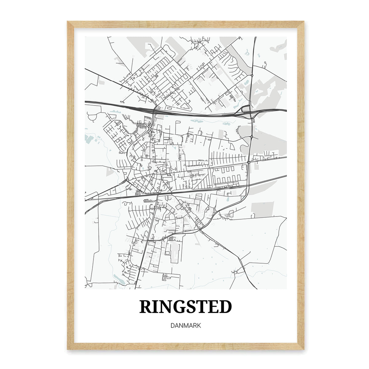 Ringsted bykort plakat – Homedec.dk