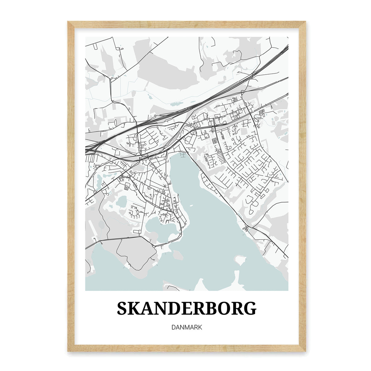 Skanderborg bykort plakat – Homedec.dk