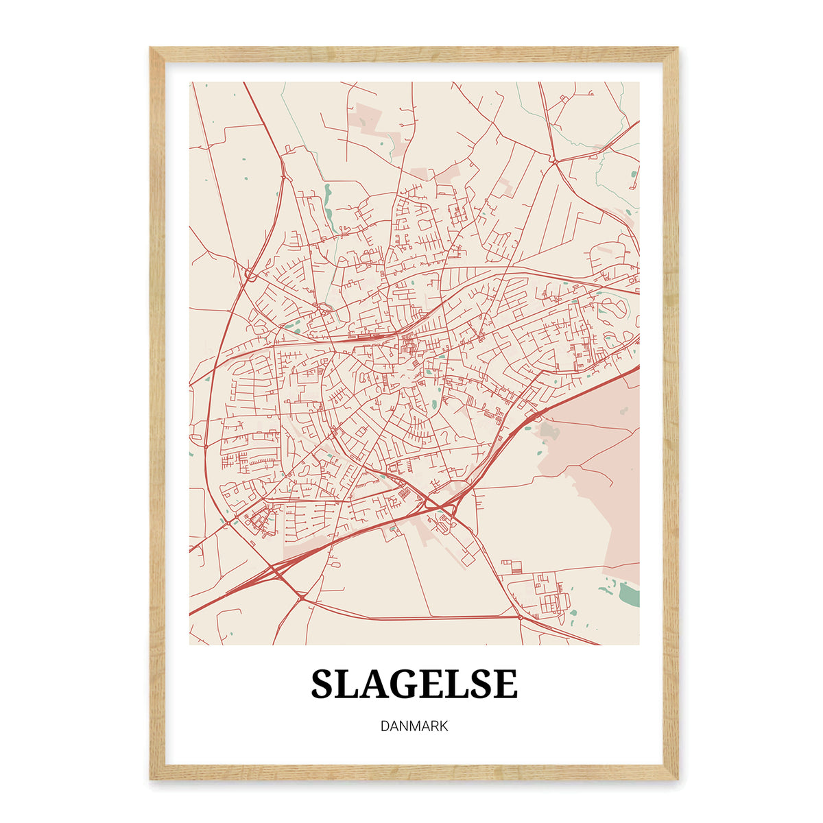 Slagelse bykort plakat – Homedec.dk