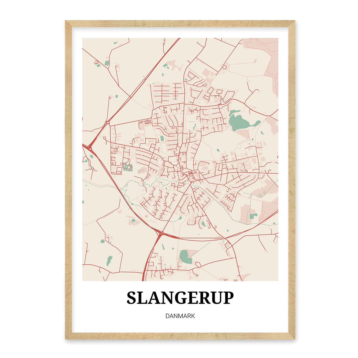 Slangerup bykort plakat – Homedec.dk