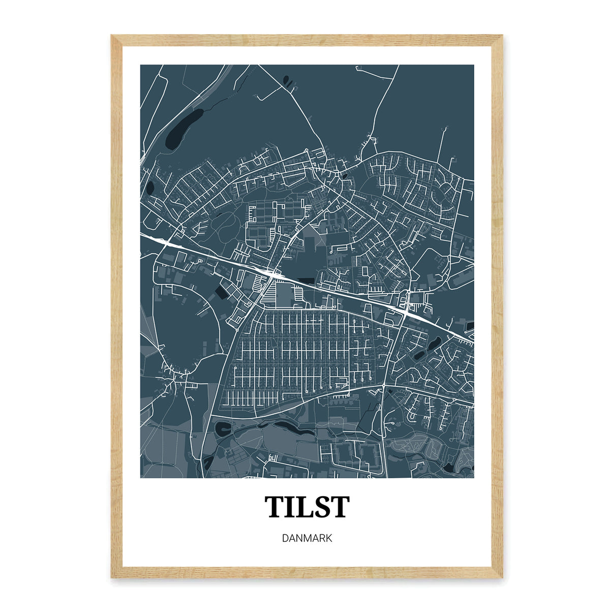 Bykort i Tilst - Smuk byplakat til dit hjem – Homedec.dk
