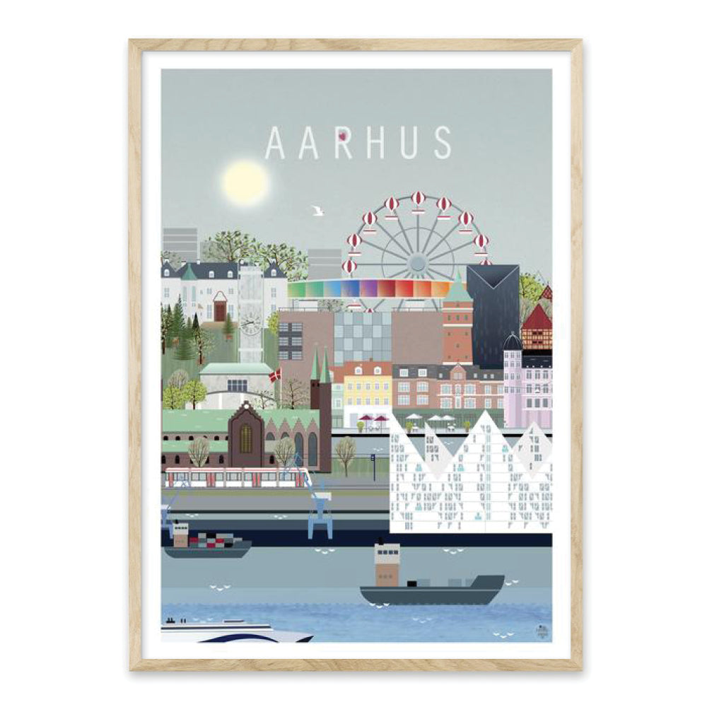 Aarhus plakat af Lydia Wienberg – Homedec.dk