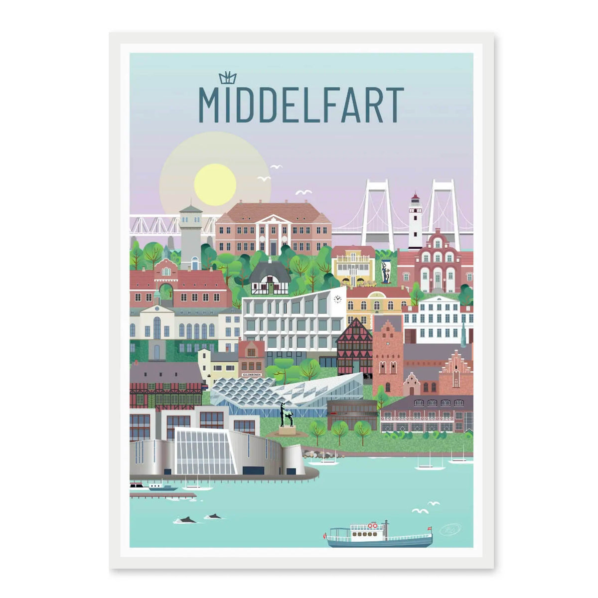 Middelfart plakat - illustration af Vilakula – Homedec.dk