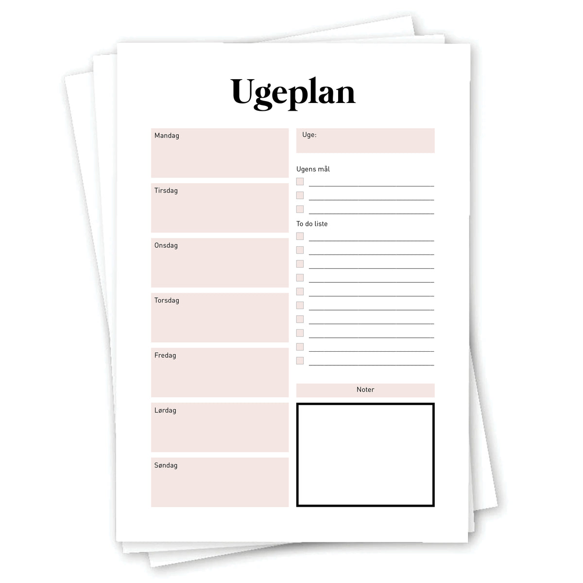 Ugeplan - Print den smukke print selv Ugeplan – Homedec.dk